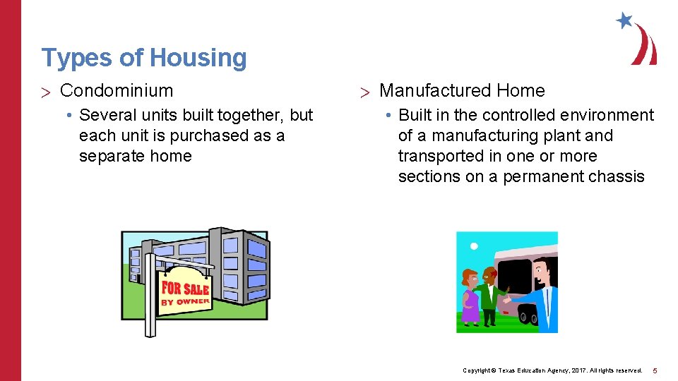 Factors that Affect Housing Choices Copyright Texas Education