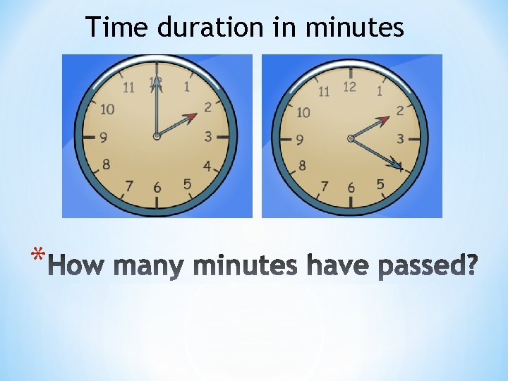 We are learning today About time duration in