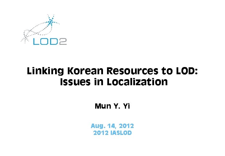 Linking Korean Resources to LOD Issues in Localization