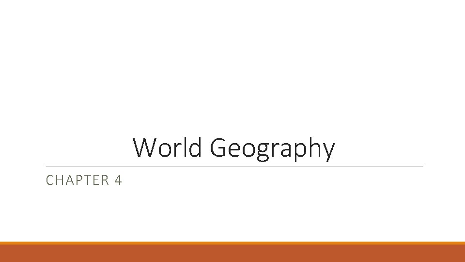 World Geography CHAPTER 4 Population Earths population as