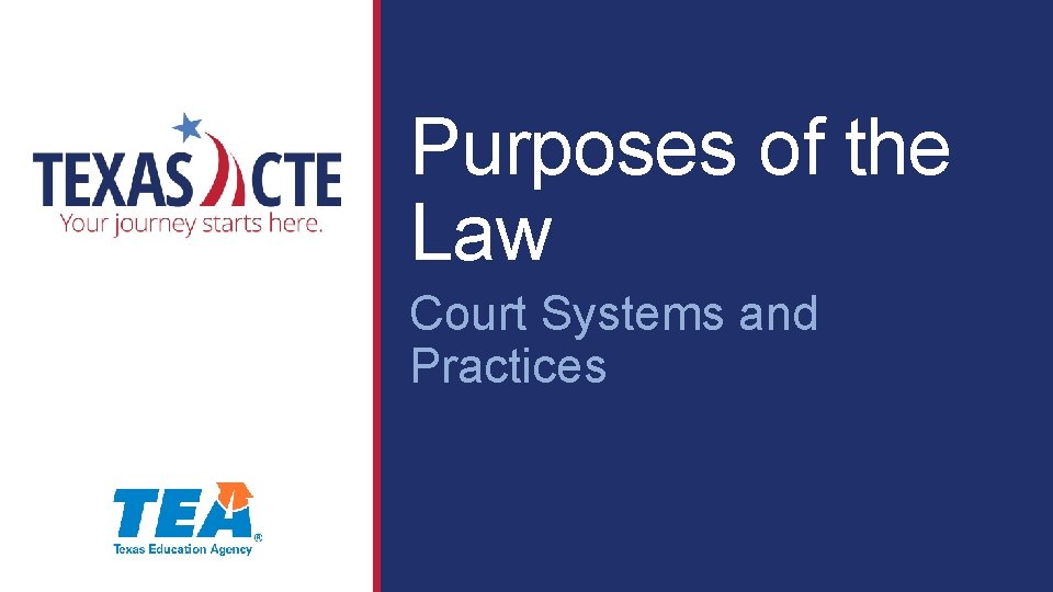 Purposes of the Law Court Systems and Practices
