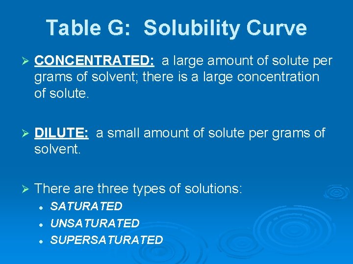 PACKET 9 Solutions Reference Table F G T