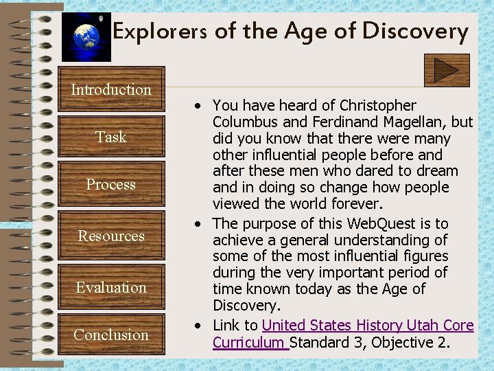 Explorers of the Age of Discovery Introduction Task