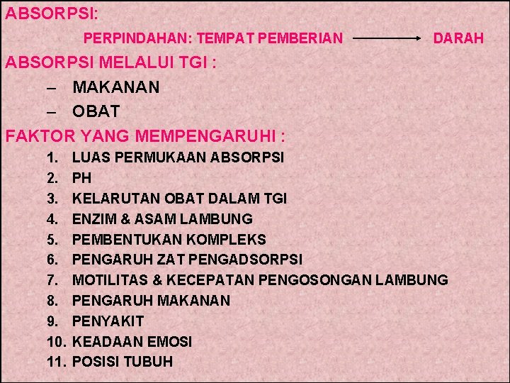ABSORBSI DAN ELIMINASI OBAT MASUK TUBUH KELUAR TUBUH