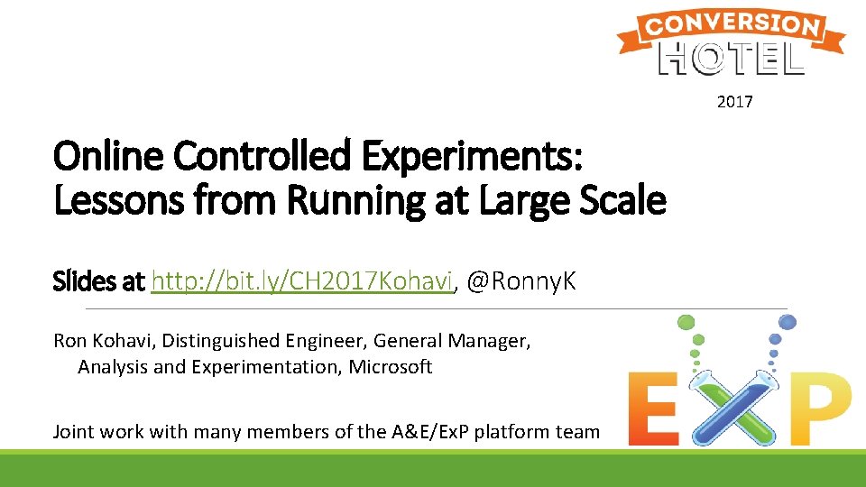 2017 Online Controlled Experiments Lessons from Running at