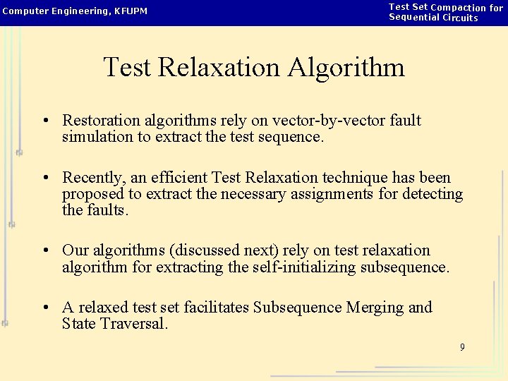 Computer Engineering KFUPM Test Set Compaction for Sequential