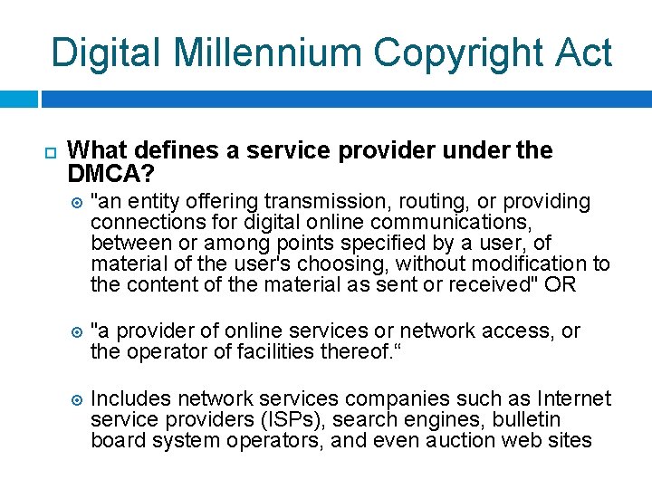 Legal Liability under the Digital Millennium Copyright Act