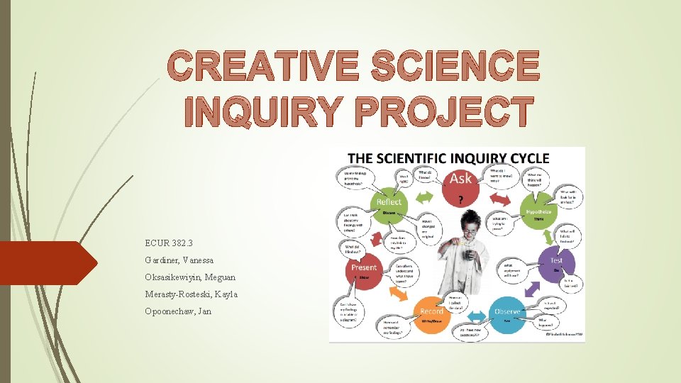 CREATIVE SCIENCE INQUIRY PROJECT ECUR 382 3 Gardiner