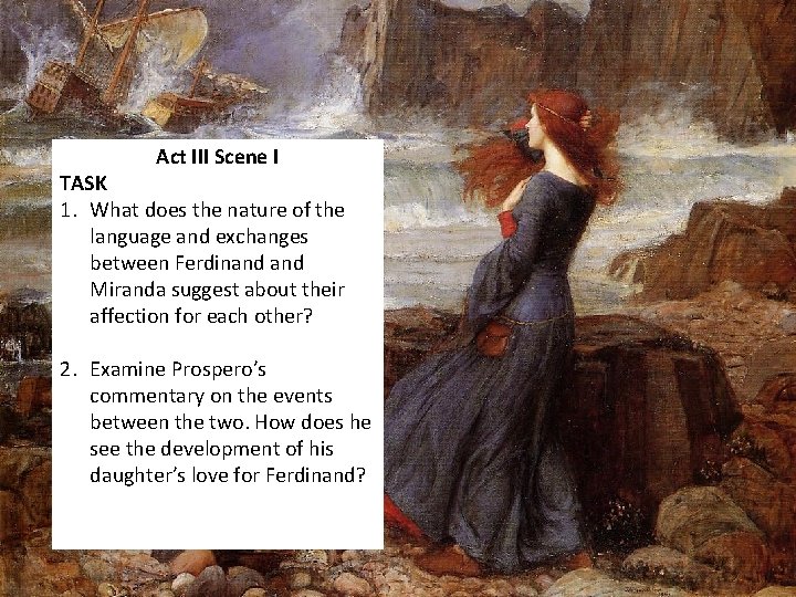 The Tempest Read Act III Scene I of