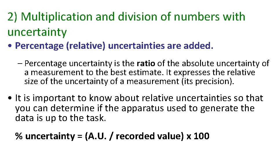Uncertainty and Error in Measurement IB Topic 11