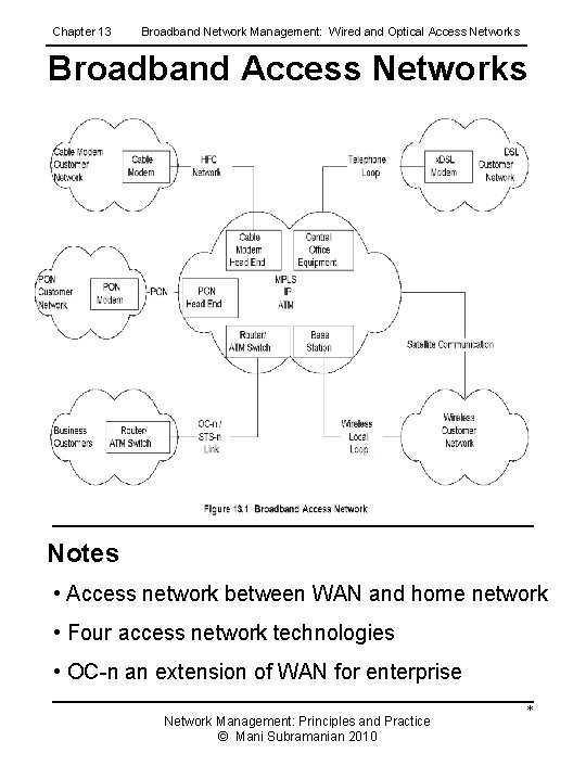 Chapter 13 Broadband Network Management Wired and Optical