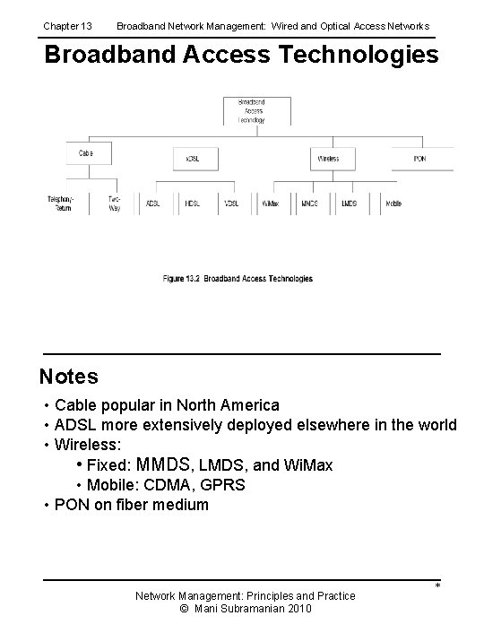 Chapter 13 Broadband Network Management Wired and Optical