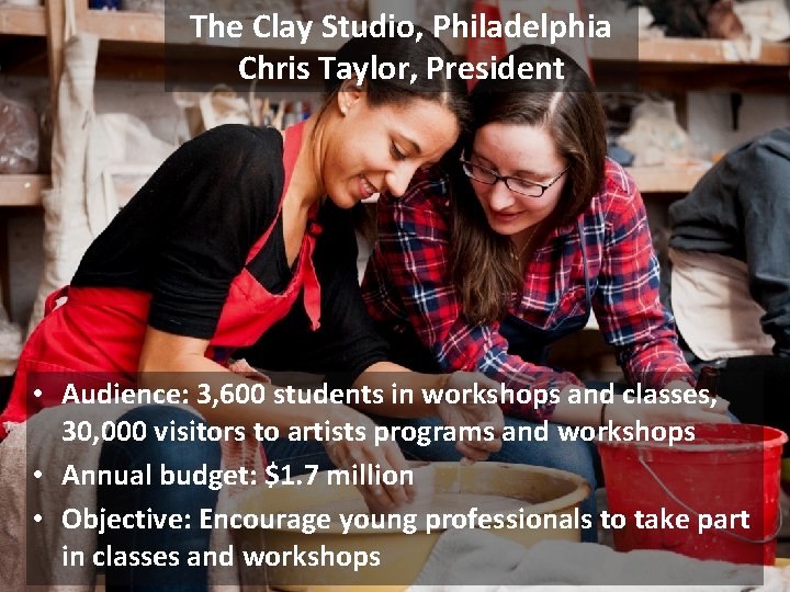 The Clay Studio Philadelphia Chris Taylor President Audience