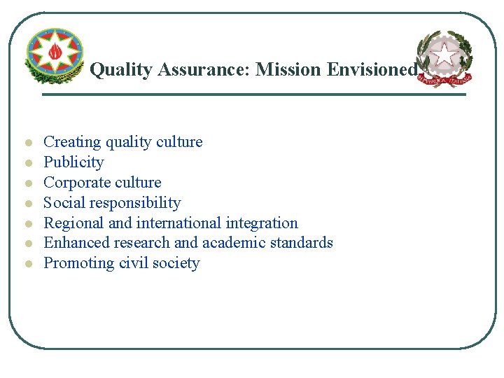 TEMPUS in Azerbaijan Documentation for quality assurance of