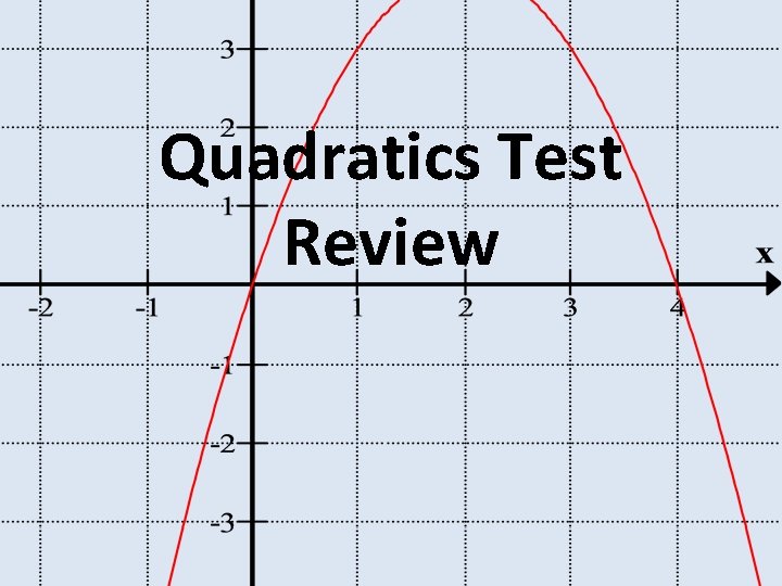 Quadratics Test Review 1 Linear or Quadratic 0
