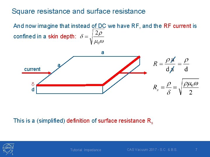 Tutorial Impedance Sergio Calatroni Benot Salvant CERN Tutorial
