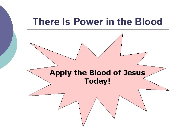 The Blood of Jesus The Blood of Animals
