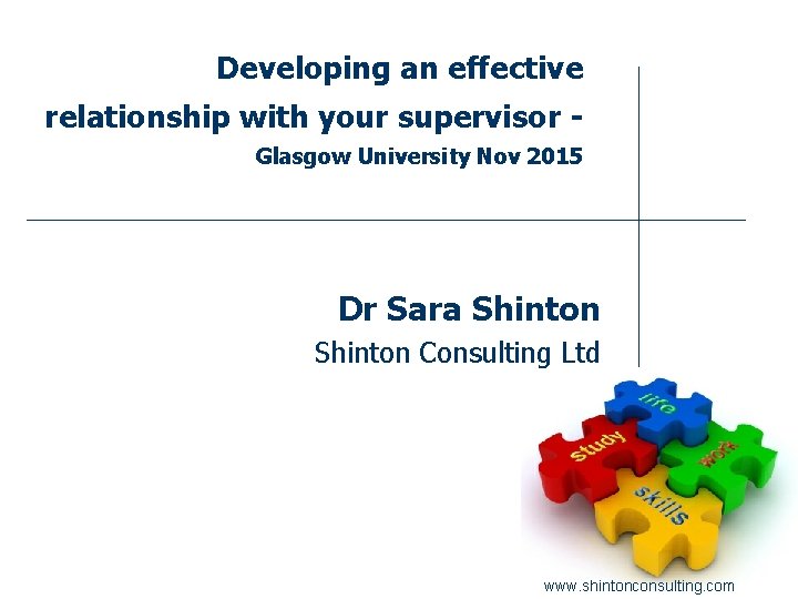 Developing an effective relationship with your supervisor Glasgow