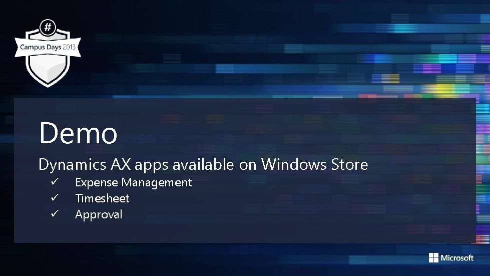 Welcome Demo Published Windows Store Apps on Dynamics