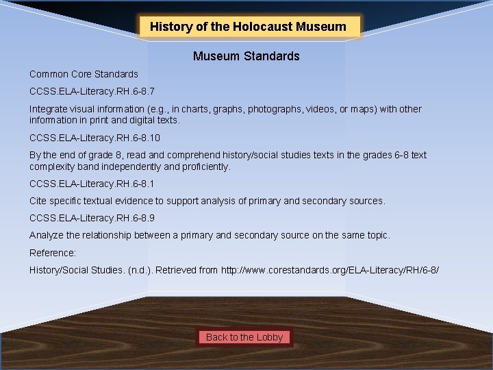 History of the Holocaust Museum Visit the Curator