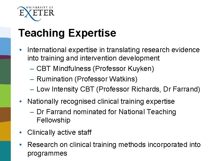 BSc Applied Psychology Clinical Dr Paul Farrand Programme