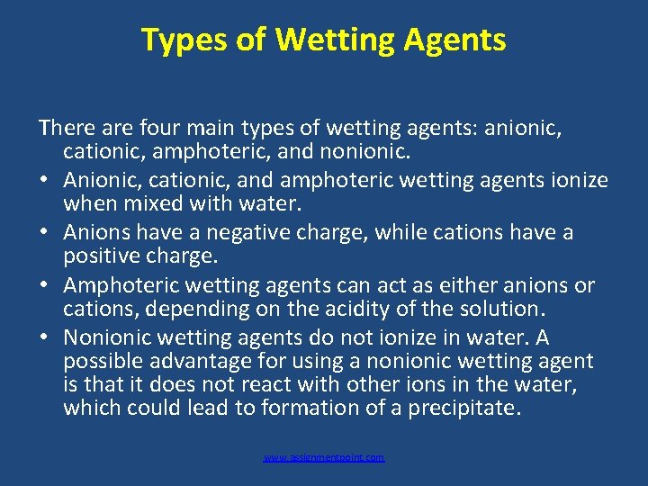 Presentation On Wetting Agents and Solubiliging Agents www