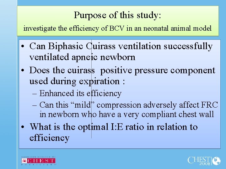 Efficacy of Non Invasive Biphasic Cuirass Ventilation BCV