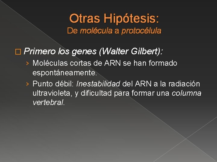 INTRODUCCIN El origen de la vida abiognesis Origen