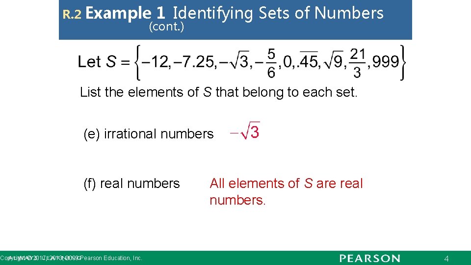 R 2 Real Numbers and Their Properties Sets