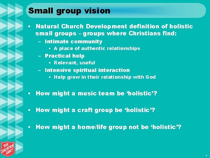 1 Objectives Have a common vision for small
