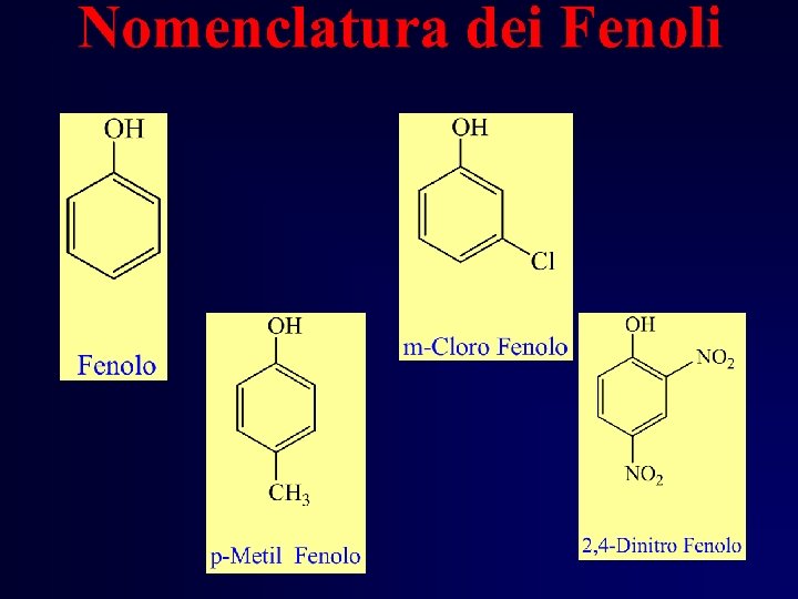 Alcoli Fenoli e Tioli Struttura e propriet Nomenclatura