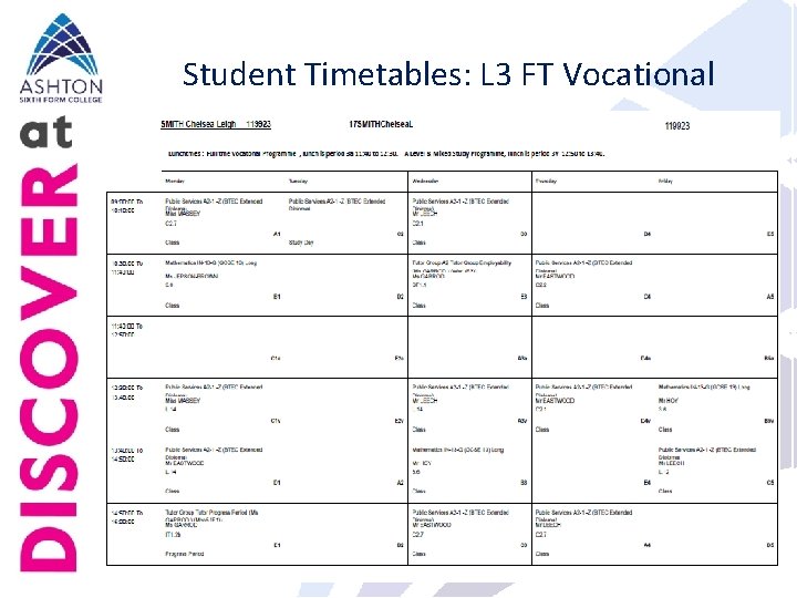 Welcome to Ashton Sixth Form College New Student