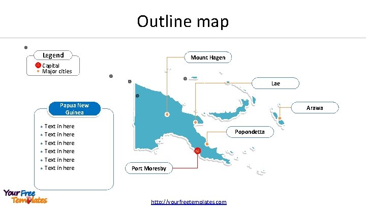 Outline map Legend Mount Hagen Capital Major cities