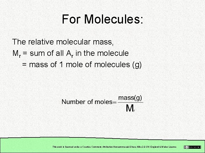 Structure of matter seminar moles and molarity University