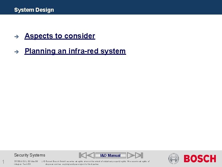 System Design Aspects to consider Planning an infrared
