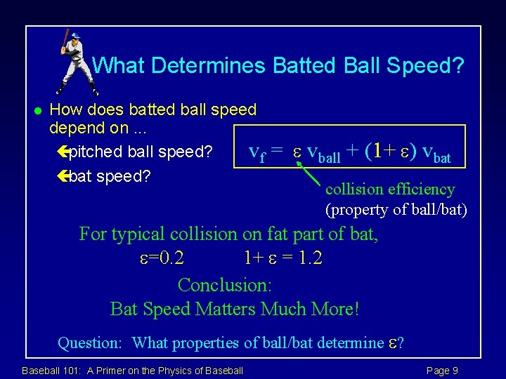 Baseball 101 A Primer on the Physics of