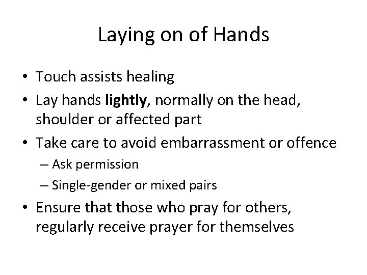 Session 6 SACRAMENTAL MINISTRY OF HEALING Sacramental Healing