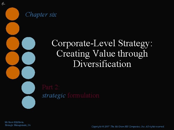 6 Chapter six CorporateLevel Strategy Creating Value through