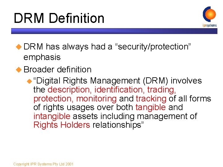 10 th WorldWide Web Conference Digital Rights Management