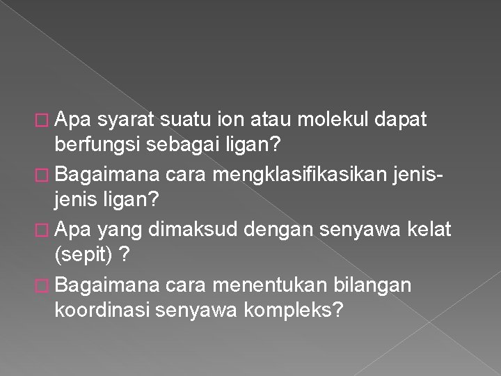 Lecture Presentation Coordination Chemistry By Agung Nugroho Catur