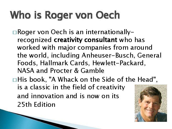 Lateral Thinking and Roger von Oech Creative Thinking