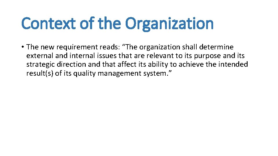 ISO9001 2015 Where we have been and where