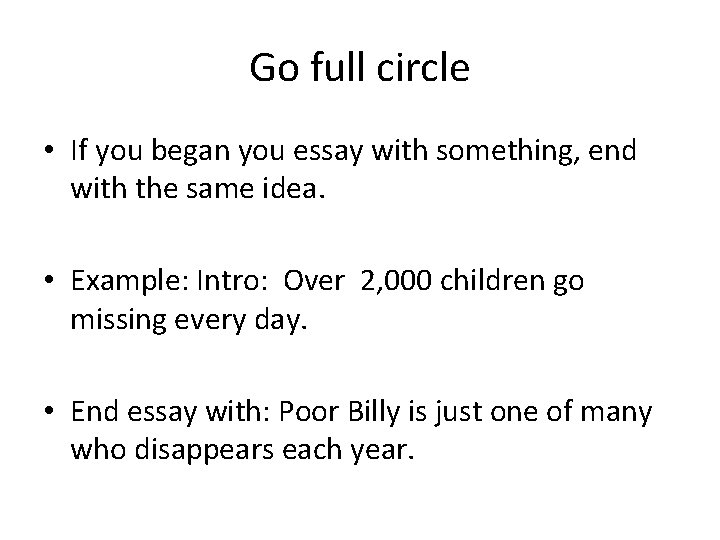 Introduction and Conclusion Paragraphs The Landlady The Introduction