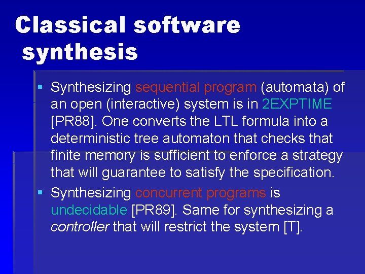 Knowledge Based Synthesis of Control for Distributed Systems