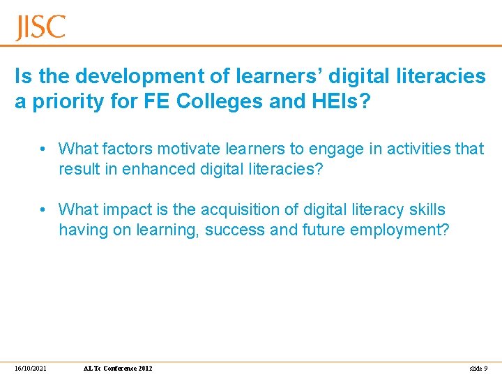 How important is the development of Digital Literacies