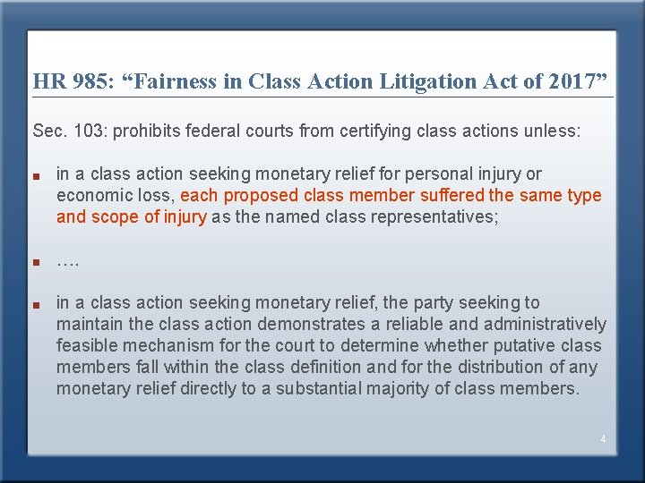 Class Action Money Ethics Recent Class Action Developments