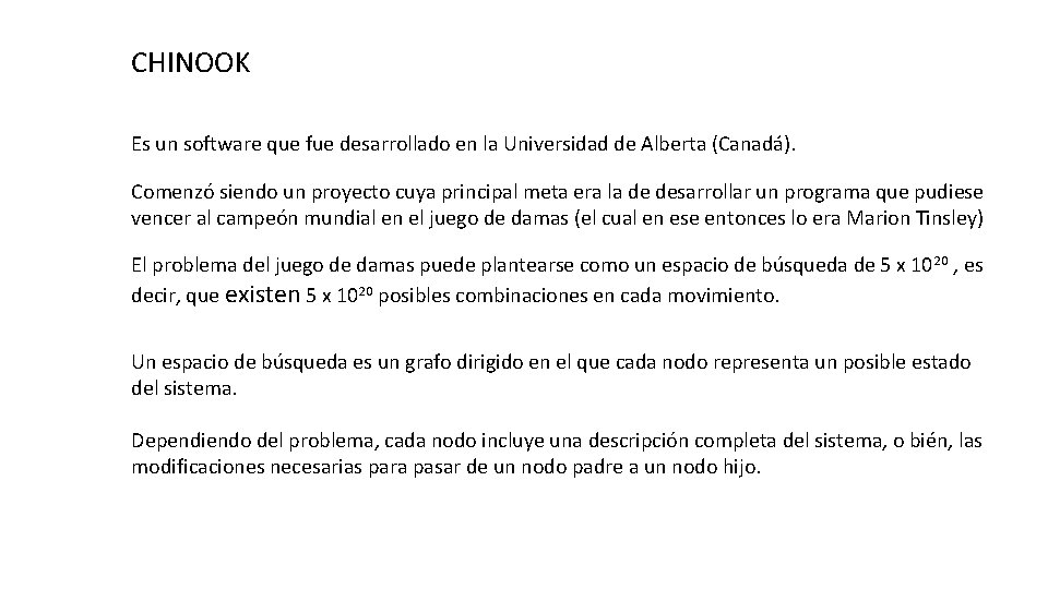 Trabajo de Investigacin Software CHINOOK Autores del presente