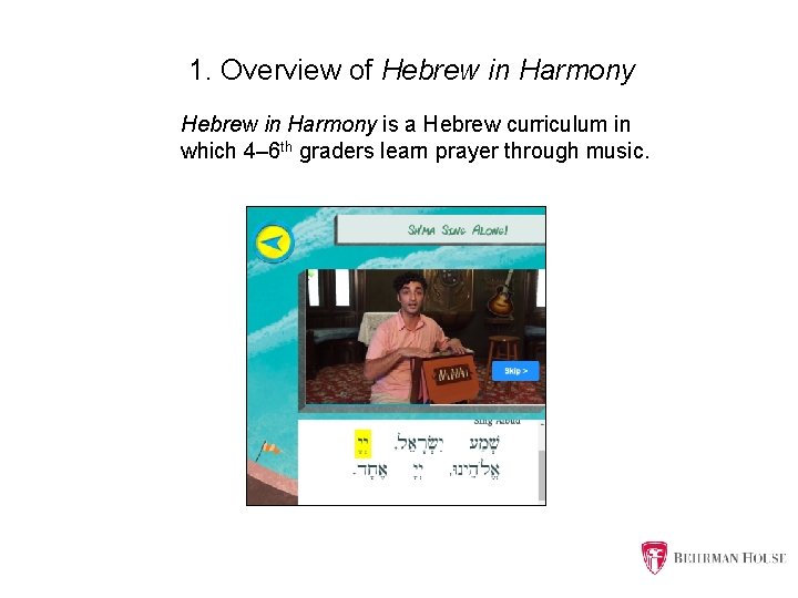 Hebrew in Harmony Teaching Prayer through Music school