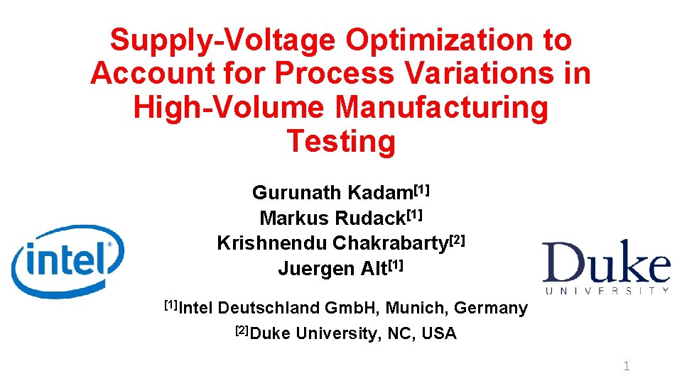 SupplyVoltage Optimization to Account for Process Variations in