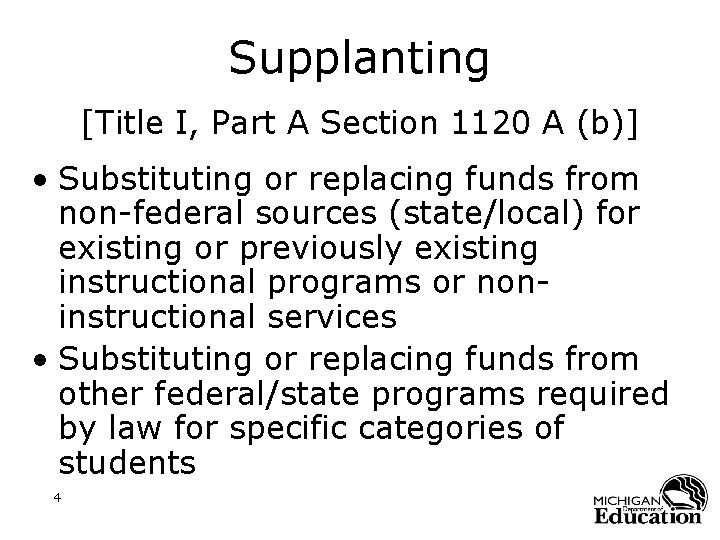 What Does Supplement Not Supplant Mean Fiscal Requirements